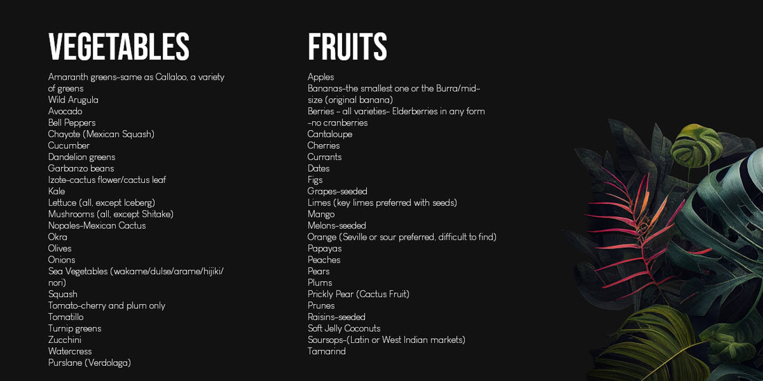 FLEMING FRUIT APPROVED FOOD LIST – Fleming Fruit
